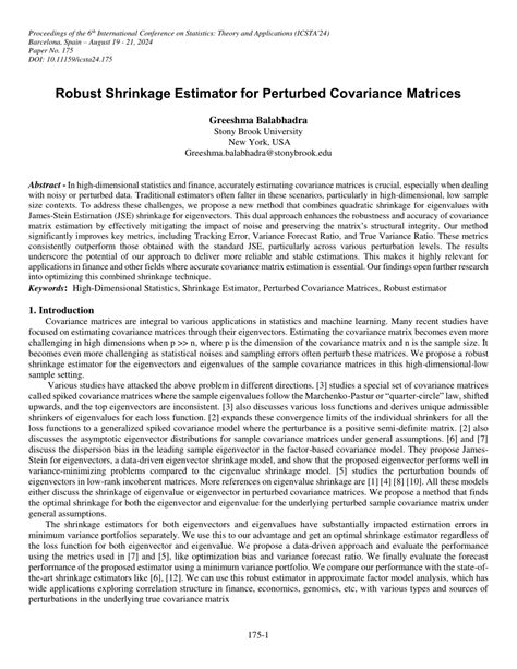 Pdf Robust Shrinkage Estimator For Perturbed Covariance Matrices
