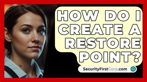 How Do I Create A Restore Point Youtube