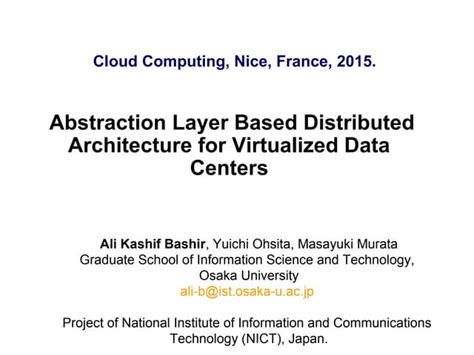 A Distributed Virtual Architecture For Data Centers Ppt