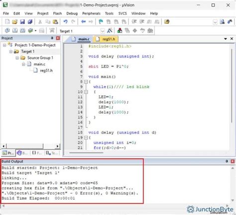 how to program 8051 microcontroller in keil µvision junctionbyte