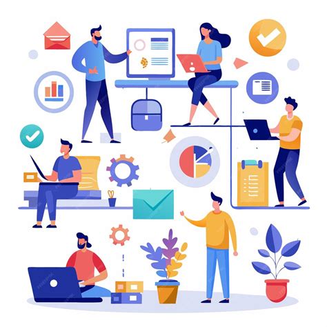 Optimizing Workflow Visualizing Productive Organization For Efficiency Premium Ai Generated Vector