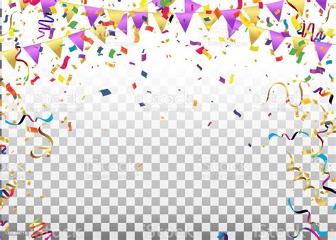 풍선 색종이 배너 및 텍스트 기호 화려한 풍선과 색종이가 있는 휴일 배경 공란에 대한 스톡 벡터 아트 및 기타 이미지 공란 공휴일 구 Istock