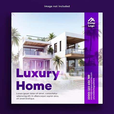 부동산 소셜 미디어 게시물 또는 배너 디자인 템플릿 프리미엄 Psd 파일