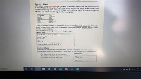 Solved Question 2 35 Pts Write A Java Program Bakerylava