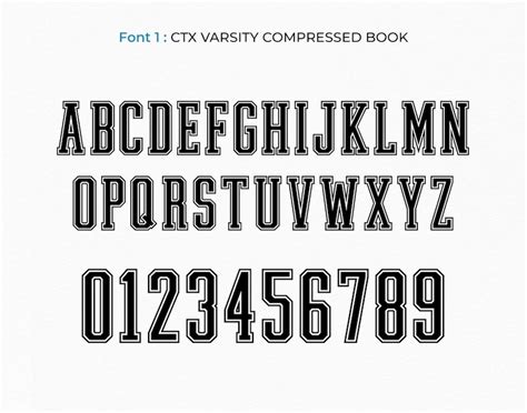 Varsity Font Svg Ttf Compressed Book College Font Svg Sports Font Svg School Font Svg Digital