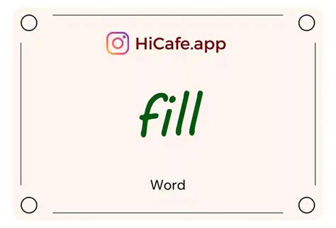 English Word Fill Meaning And Definition Hicafe English Word Fill Meaning And Definition Hicafe