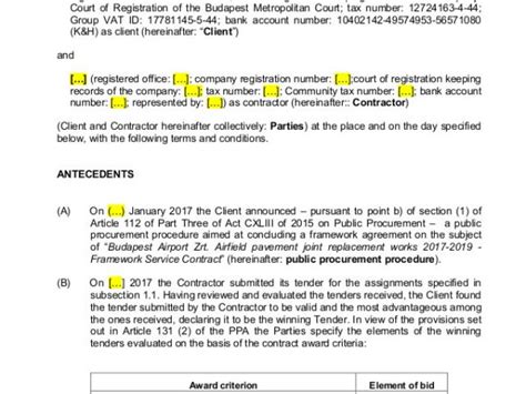 Framework Contract Template 9 Framework Agreement Templates Free Sample