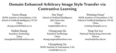 【翻译】domain enhanced arbitrary image style transfer via contrastive