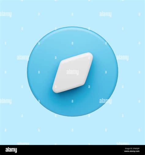 3d Simple Compass Icon Isolated Illustration On Pastel Blue Background