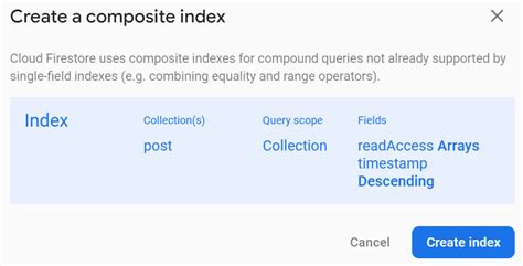Can I Use Flutter To Create An Index On Firestore Stack Overflow