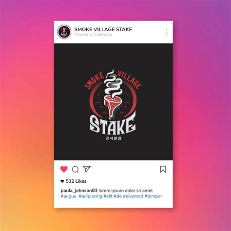 음식점 직화 스테이크 전문점 Smoke Village Stake 로고입니다 로고 디자인 포트폴리오 크몽