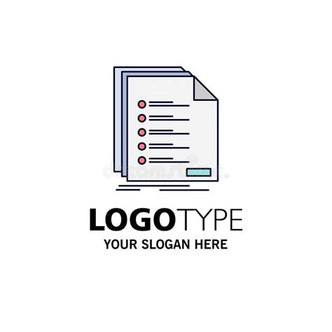 Check Filing List Listing Registration Flat Color Icon Vector Stock Vector Illustration Of