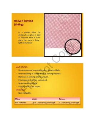 Textile Printing Defects Yogesh PDF