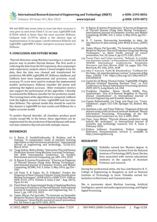 Hypothyroid Classification Using Machine Learning Approaches And