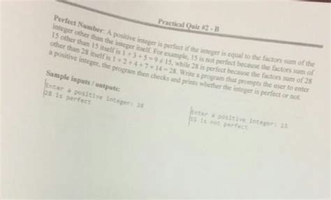 solved a positive integer is perfect if the integer is equal