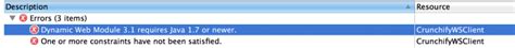 How To Solve Dynamic Web Module 3 1 Requires Java 1 7 Or Newer In Eclipse Crunchify
