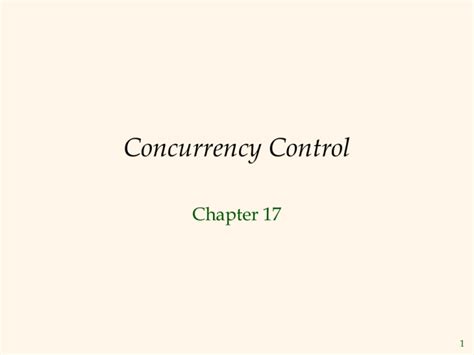 Concurrency Control