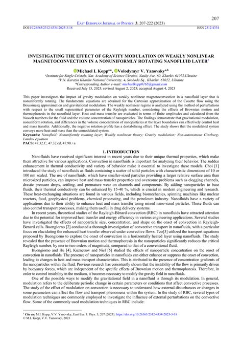 pdf investigating the effect of gravity modulation on weakly