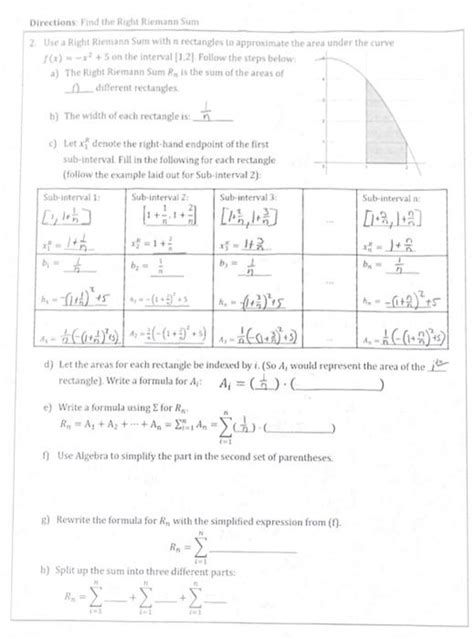 2 Use A Right Riemann Sum With N Rectangles To