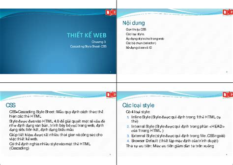 02 phan2a css css chương 3 cascading style sheet css 1 nội dung giới thiệu css các loại