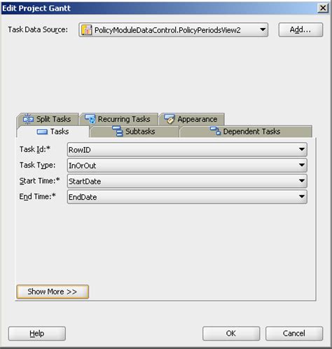 Adf Dvt Visualizing Valid Periods Using Project And Scheduling Gantt