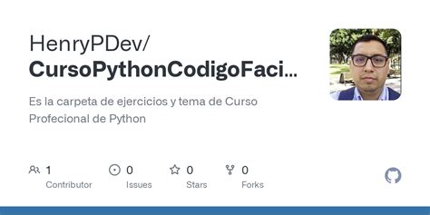GitHub HenryPDev CursoPythonCodigoFacilito Es La Carpeta De Ejercicios Y Tema De Curso