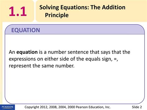 1 Solving Equations The Addition Principle Ppt