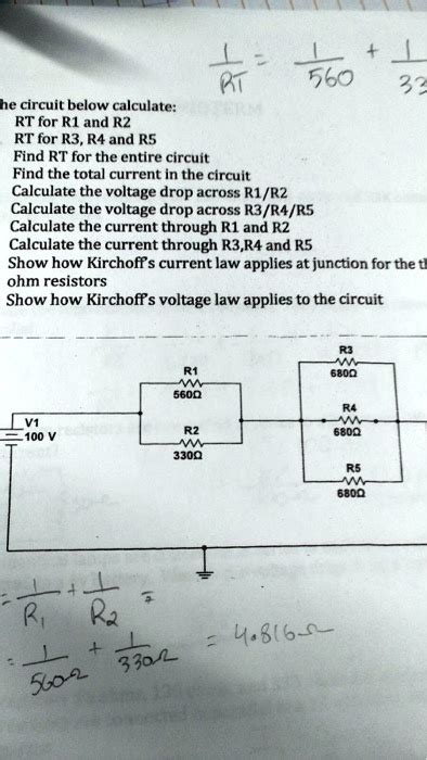 The Circuit Below Calculate Rt For R1 And R2 Rt For R3 R4 And R5