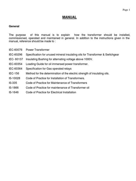 Transformer Installation Commissioning Operation And Maintenance Pdf Transformer