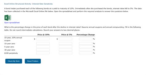 Solved Excel Online Structured Activity Interest Rate Chegg