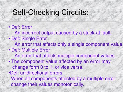 Ppt Self Checking Circuits Delay Insensitive Codes And Self Checking Checkers Powerpoint