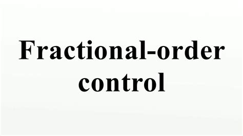Fractional Order Control Youtube