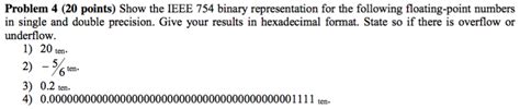 Solved Show The Ieee 754 Binary Representation For The