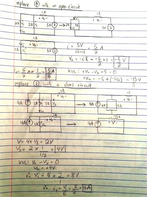 homework and exercises finding the current and voltage in a circuit