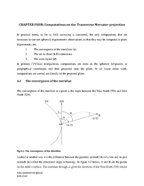 Chapter 4 Lecture Notes For Map Projections NDU GEOMATICS 20 23 CHAPTER FOUR
