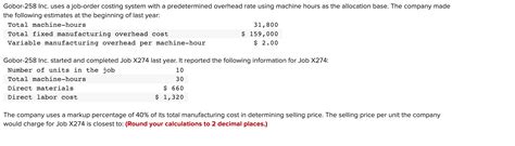 Solved The Company Uses A Markup Percentage Of 40 Of Its