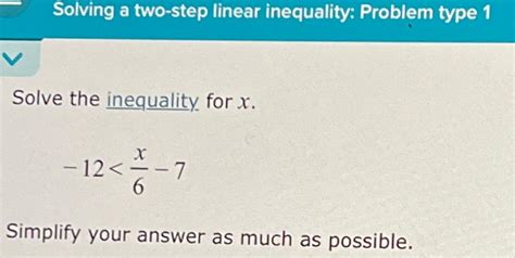 Solved Solving A Two Step Linear Inequality Problem Type