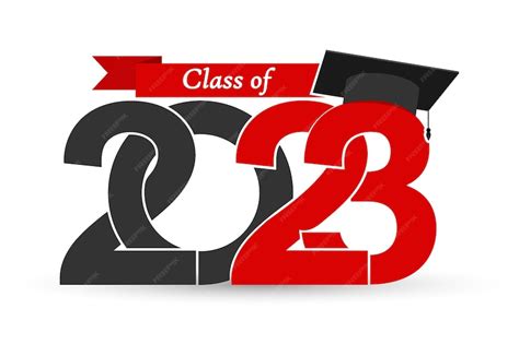 Premium Vector Class 2023 Stylized Inscription With The Year And The Graduates Cap Vector