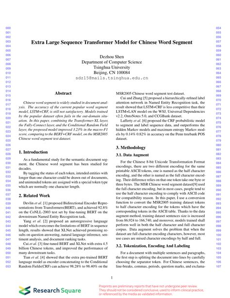 Pdf Extra Large Sequence Transformer Model For Chinese Word Segment