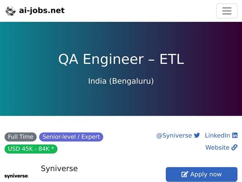 [hiring] qa engineer etl in india bengaluru r ai ml jobs