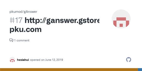 Ganswer Gstore Pku Issue Pkumod Ganswer Github
