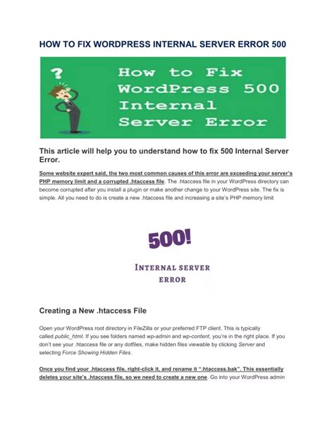 PPT How To Easily Fix 500 Internal Server Error In WordPress