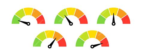 Premium Vector Vector Set Of Speedometer Gauge Chart Or Measurement Scale