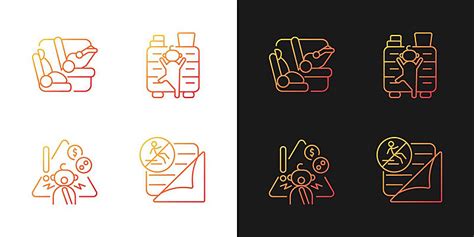 set of gradient icons for dark and light mode depicting 3d printing