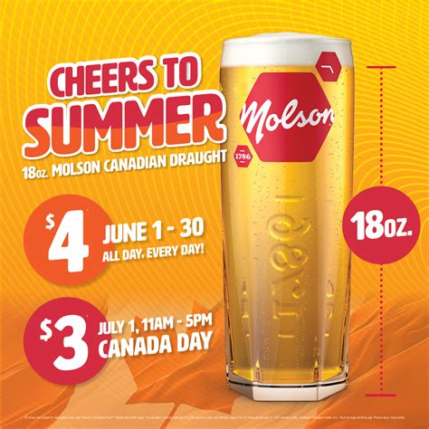 Beer And Sunshine 4 Molson Canadian All June Long🍻 Chucks Roadhouse