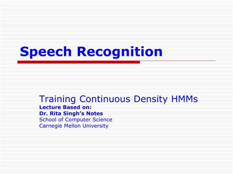 Ppt Speech Recognition Training With Density Hmms Powerpoint Presentation Id 3538779