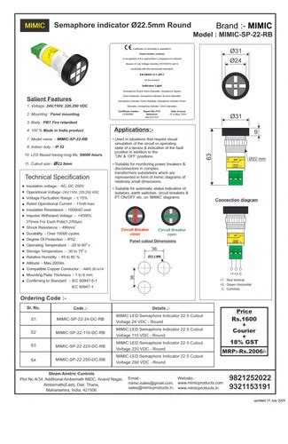 Semaphore Indicator Led Semaphore Indicators 22 5 Cutout Round Manufacturer From Thane