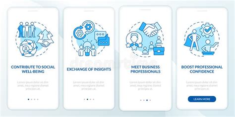 Improve Professional Skills Blue Onboarding Mobile App Screen Stock Vector Illustration Of