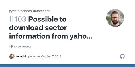 Possible To Download Sector Information From Yahoo Finance · Issue