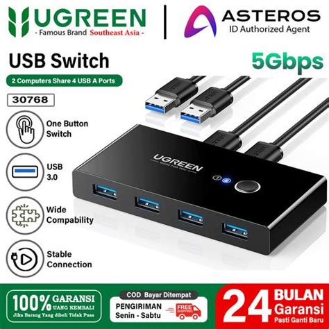 Jual Ugreen Adapter Hub Pc 4 Port Usb Sharing Switch Selector 2 0 3 0